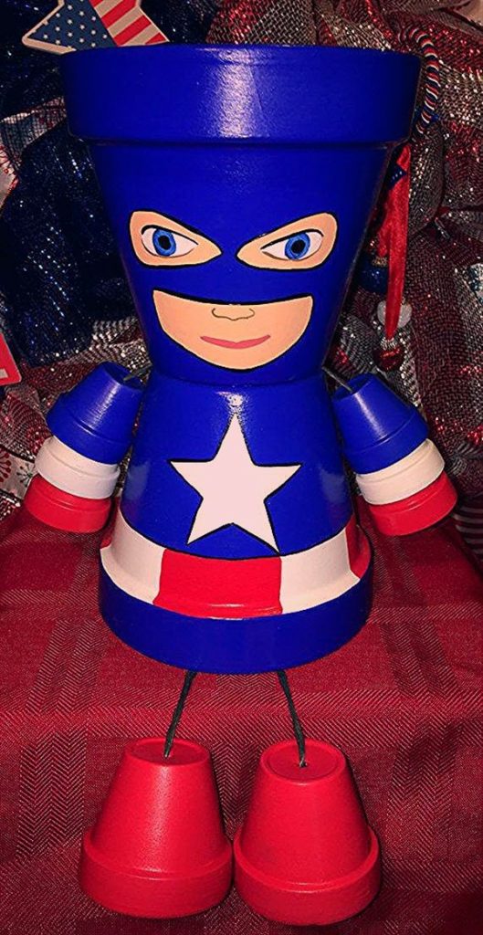 Clay Flower Pot People: Cartoon Characters and Superheroes