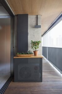 Balcony Heat Pump Cover with Decorative Models